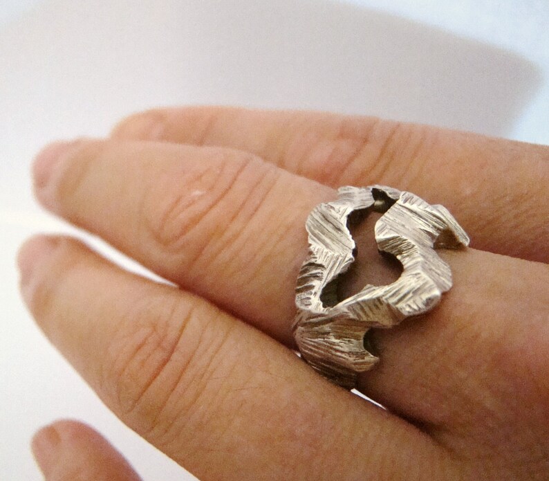 Jagged Rock Crystal Ring - Crystal - Uneven Edges - Smooth and Simple ...