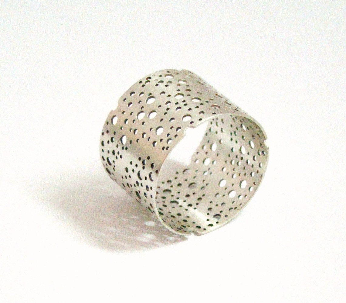 Time Tunnel Holey Band Simple Ring With Tiny Holes in a - Etsy