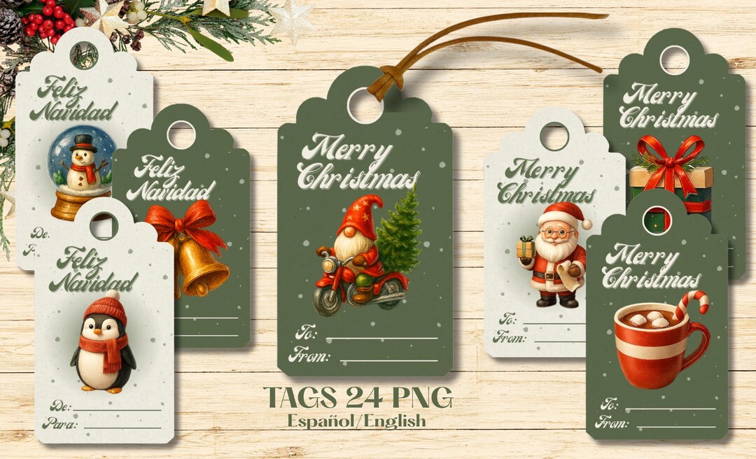 Etiquetas Navideñas Imprimibles para Regalos | Pack Descargable PDF/PNG ...