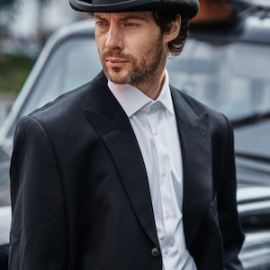 Men’s Wool Bowler Hat – Classic Banker Style – 100% Wool Felt – Formal ...