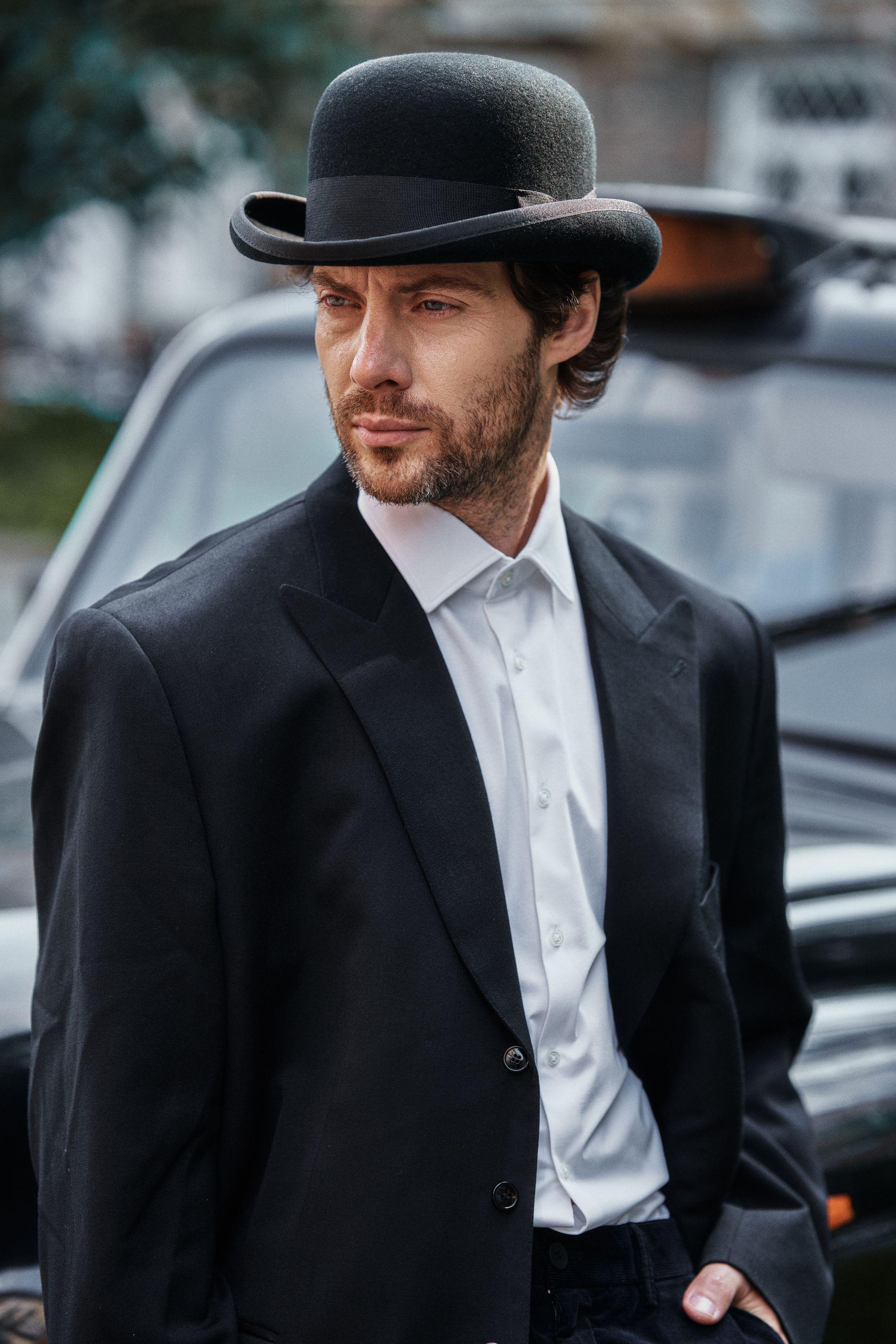 Men’s Wool Bowler Hat – Classic Banker Style – 100% Wool Felt – Formal ...