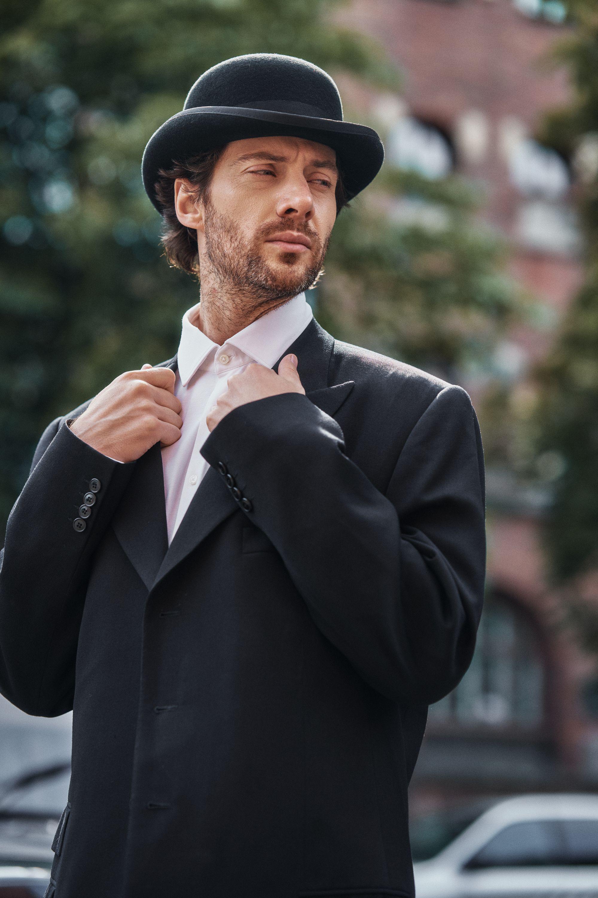 Men’s Wool Bowler Hat – Classic Banker Style – 100% Wool Felt – Formal ...