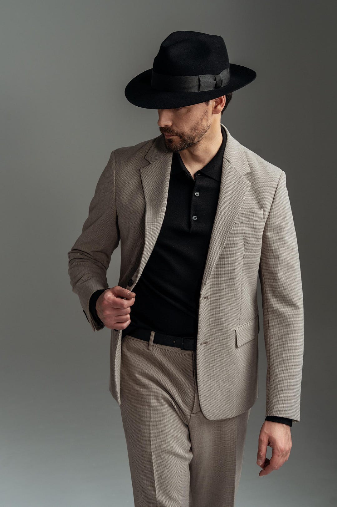 Enforcer Men's Black Wool Fedora Hat – Gangster Style Vintage-inspired ...