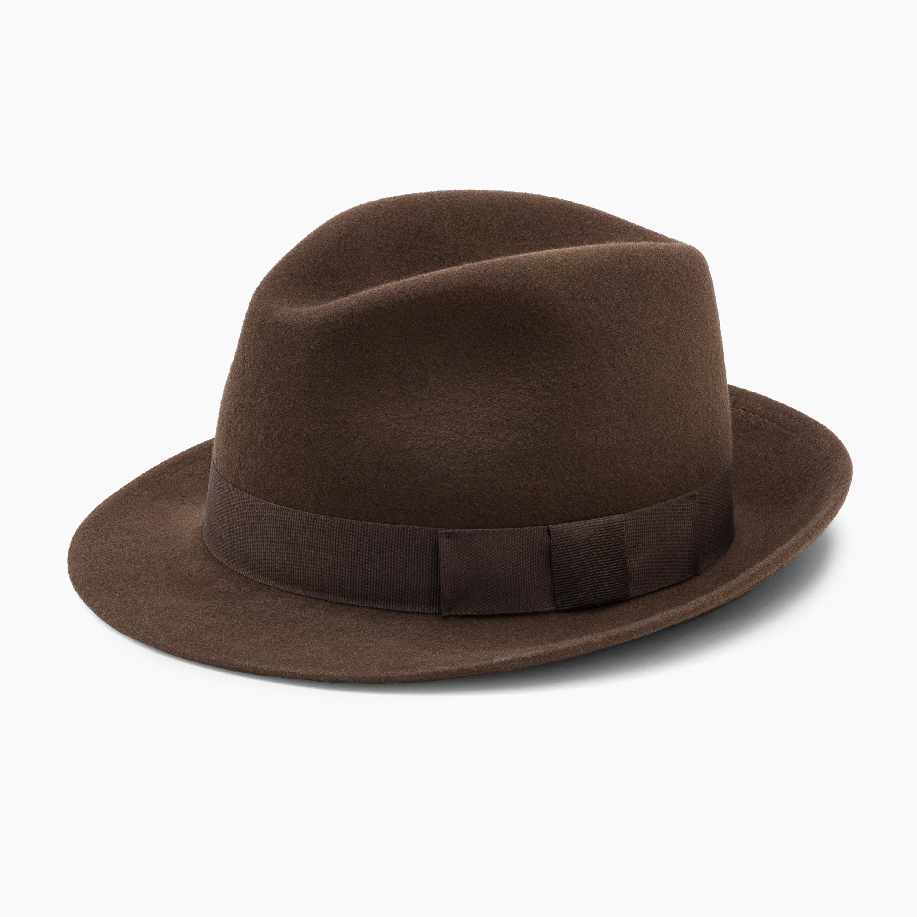 TRADER Men's Crushable Felt Fedora Hat, Classic Wool Trilby Style for ...