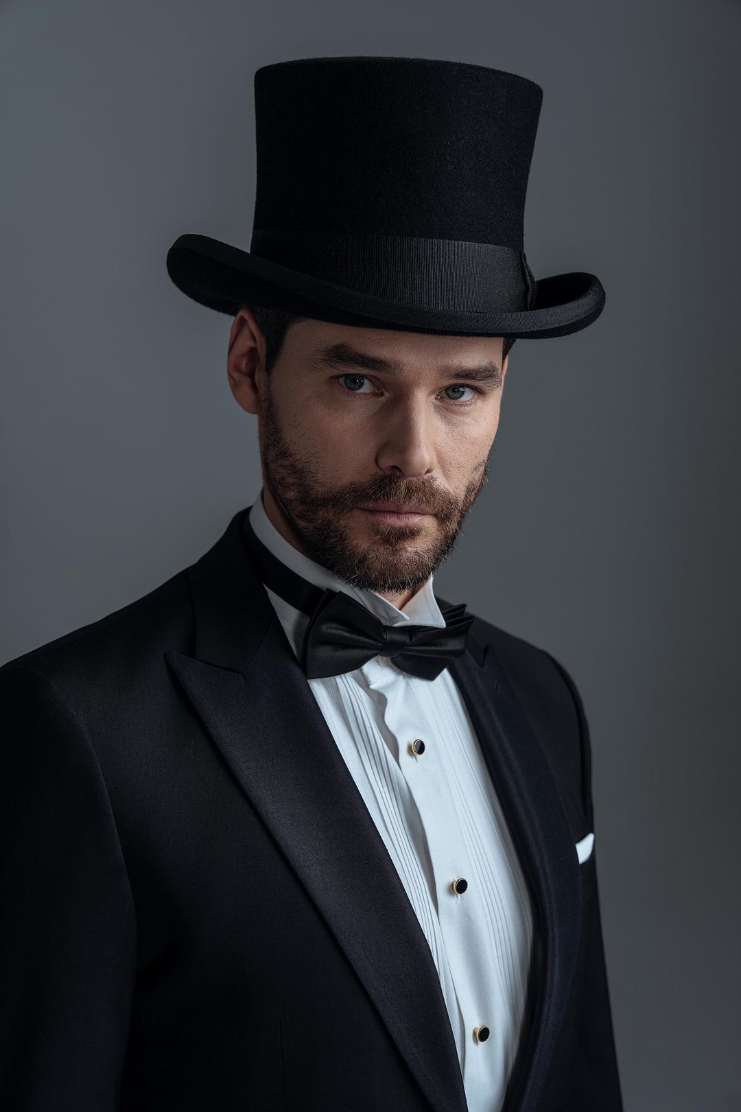High Crown Black Top Hat – 15cm Wool Cylinder for Steampunk, Wedding ...