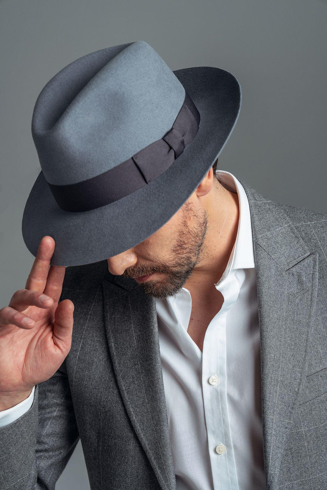 MAVERICK Men's Classic Fedora Hat, Elegant Hat, Wool Felt - Etsy