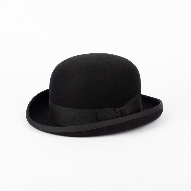 Men’s Wool Bowler Hat – Classic Banker Style – 100% Wool Felt – Formal ...