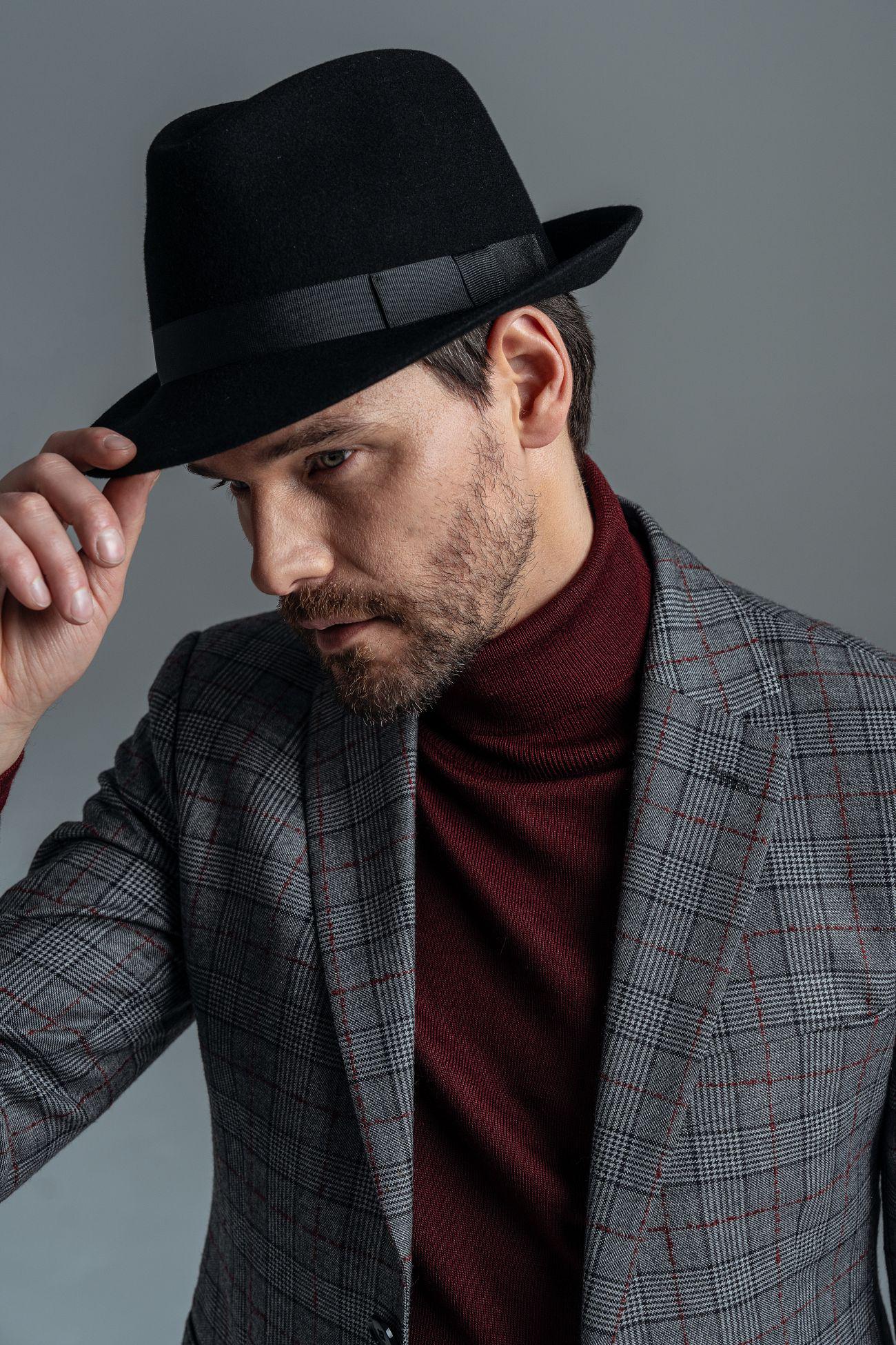 TRADER Men's Crushable Felt Fedora Hat, Classic Wool Trilby Style for ...