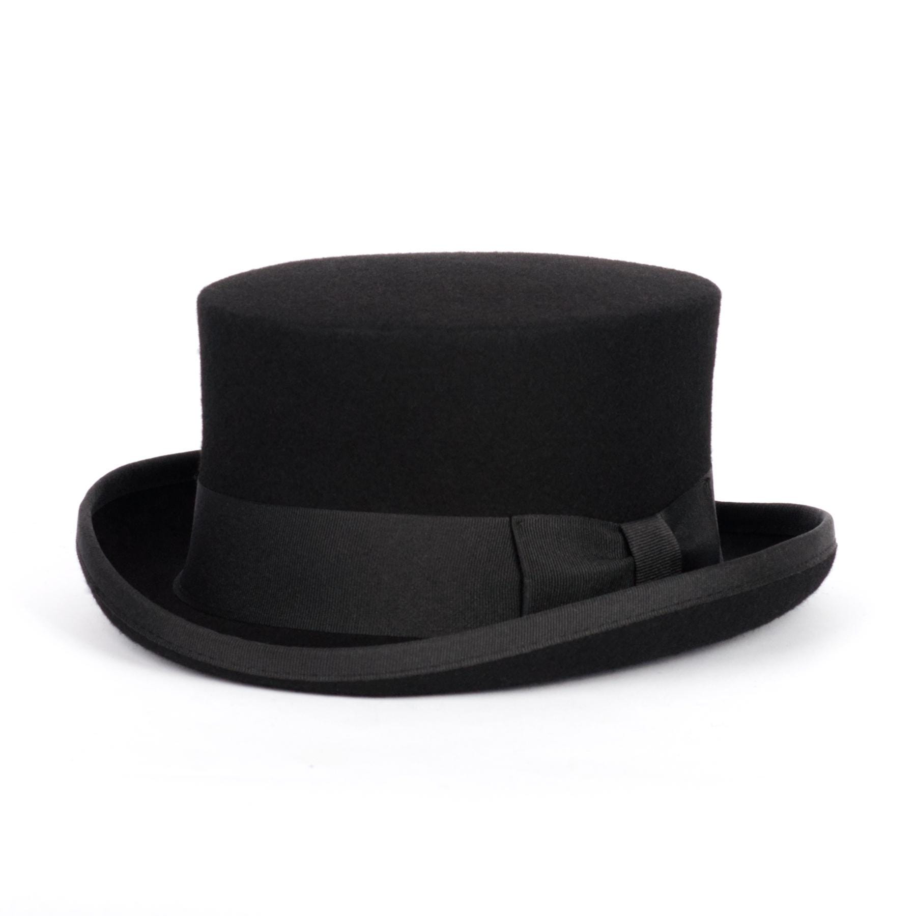 Black Wool Top Hat – Elegant Vintage Cylinder Hat for Steampunk, Formal ...