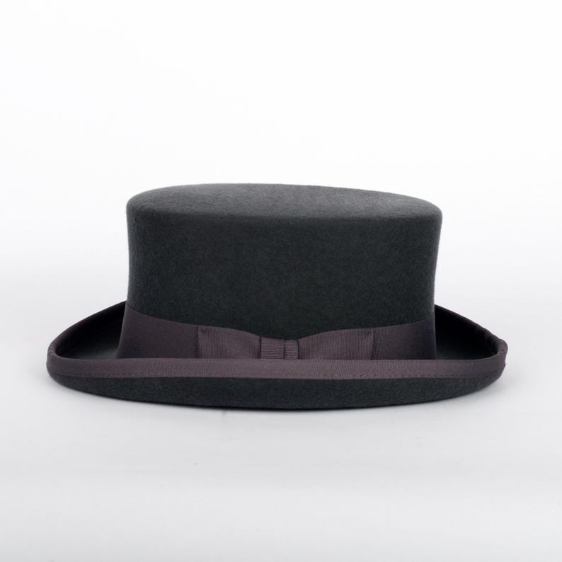Black Wool Top Hat – Elegant Vintage Cylinder Hat for Steampunk, Formal ...