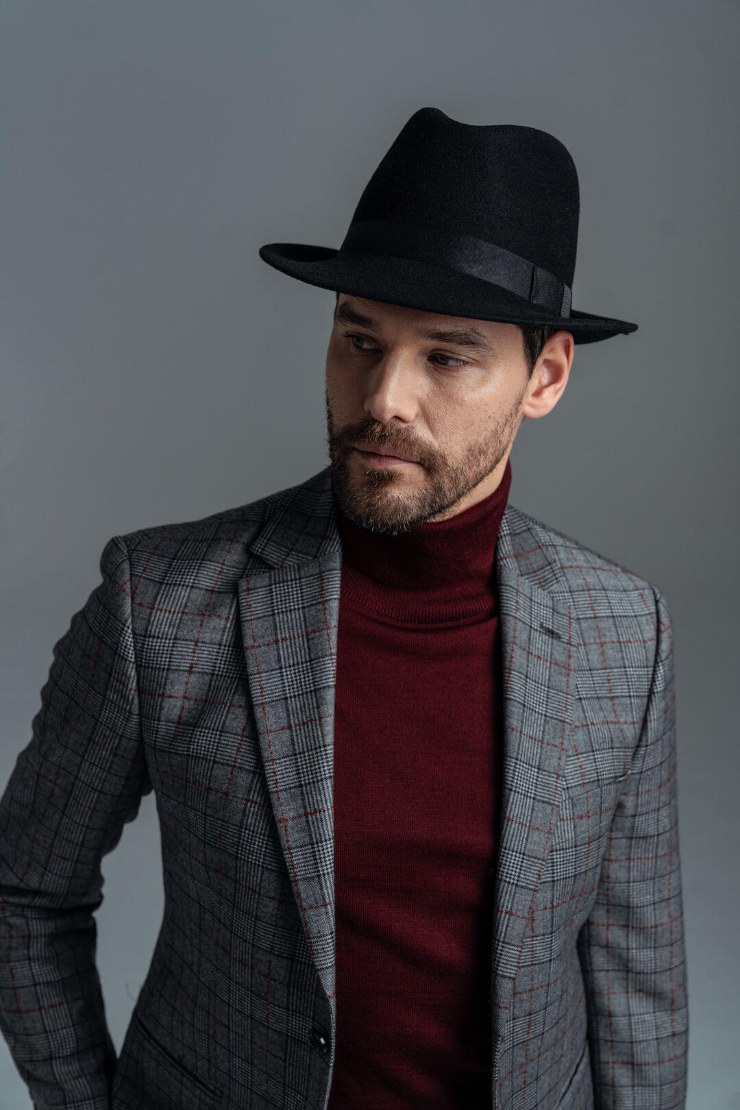 TRADER Men's Crushable Felt Fedora Hat, Classic Wool Trilby Style for ...