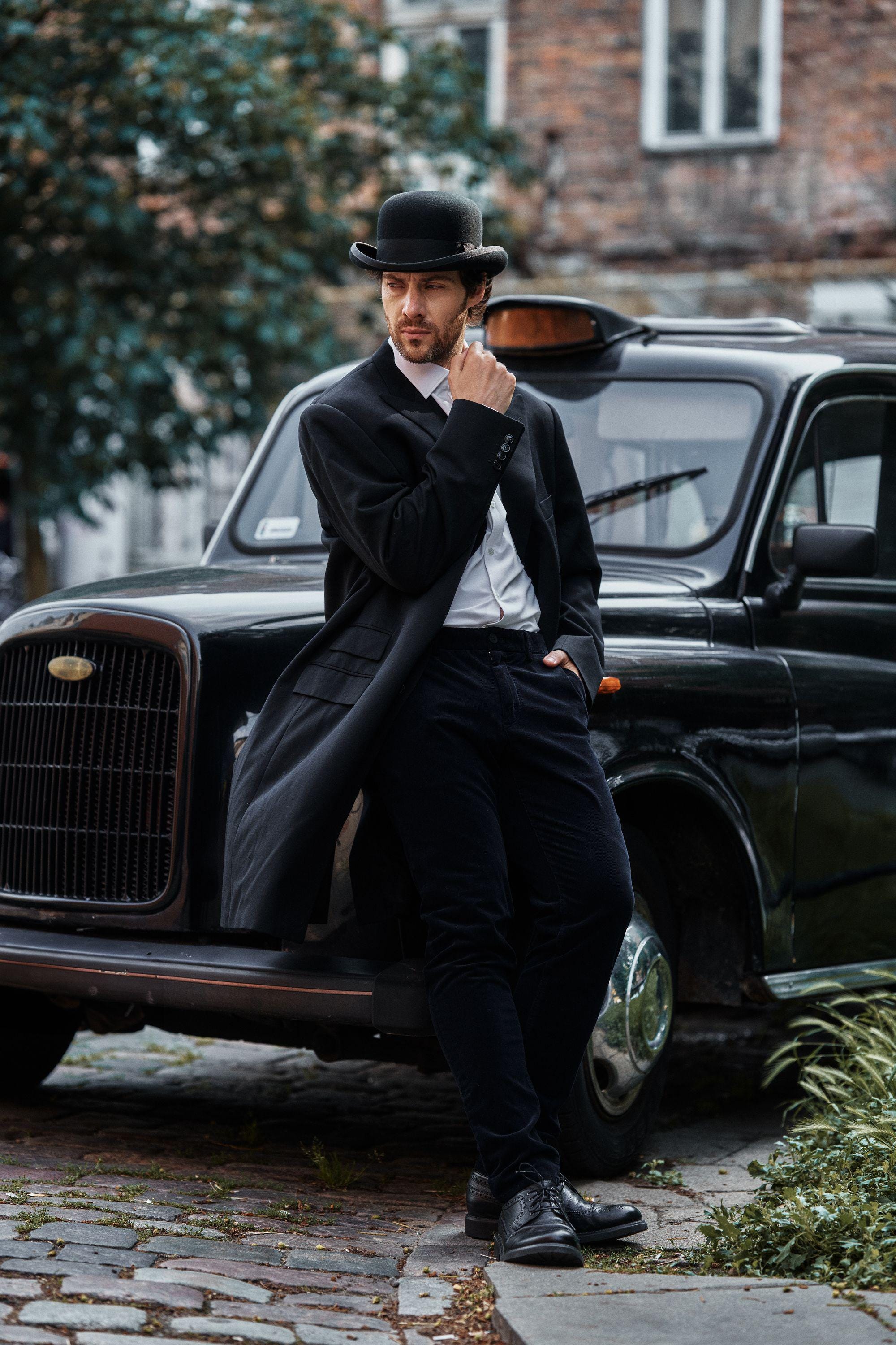 Men’s Wool Bowler Hat – Classic Banker Style – 100% Wool Felt – Formal ...