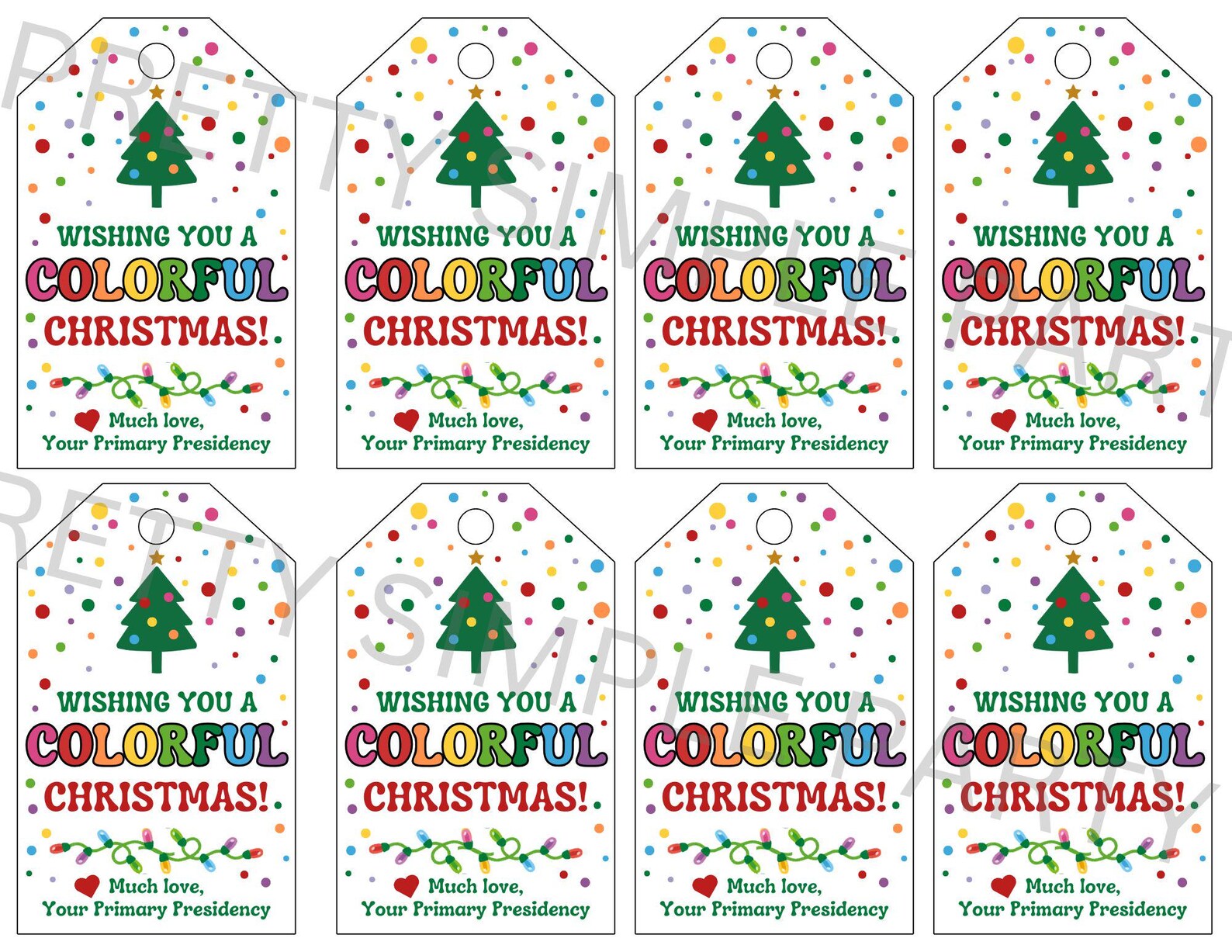Colorful Christmas Gift Tag, Primary Teacher Gift (digital Download) - Etsy