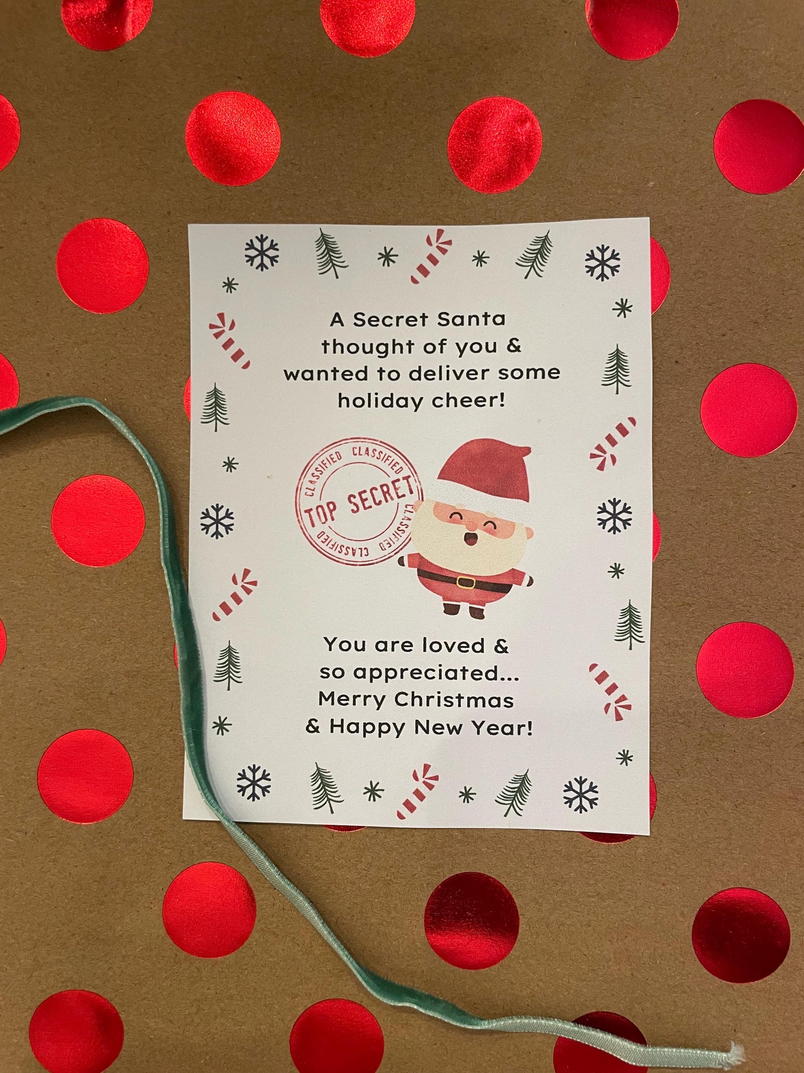 Secret Santa Gift Tag / Christmas Card / Secret Santa Exchange / Office ...