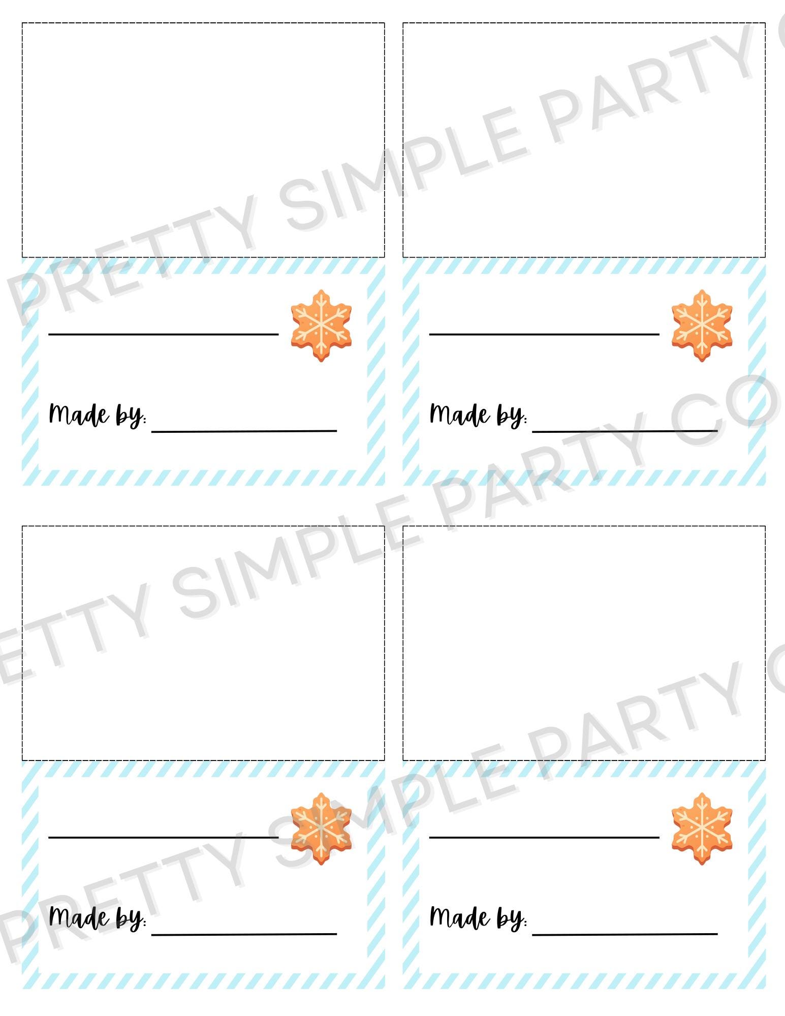 Christmas Cookie Swap Labels, Cookie Exchange Tent Cards, Christmas ...