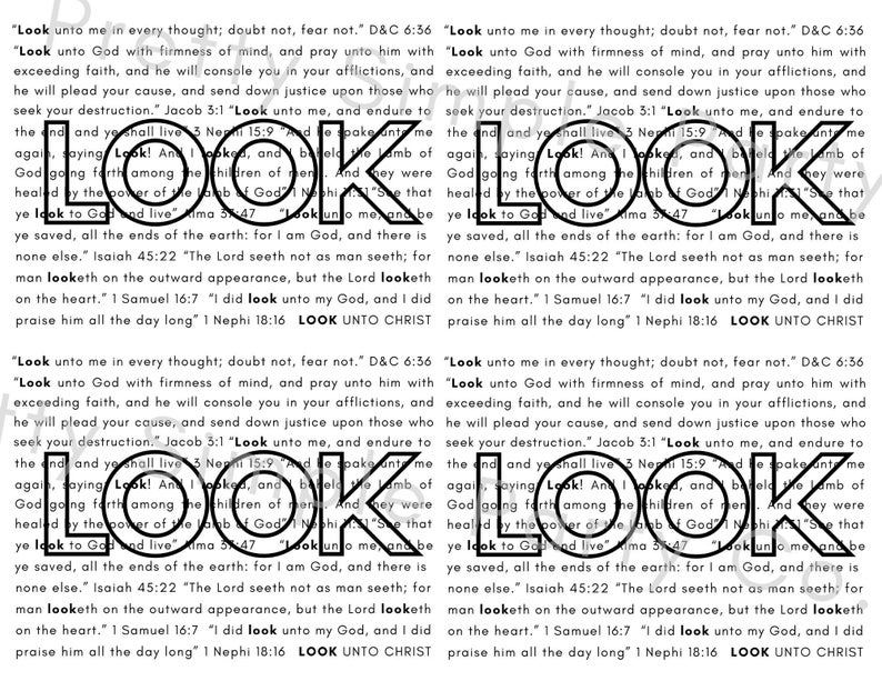 Look Unto Christ Poster and Handout | LDS Youth Theme 2025 | Young ...