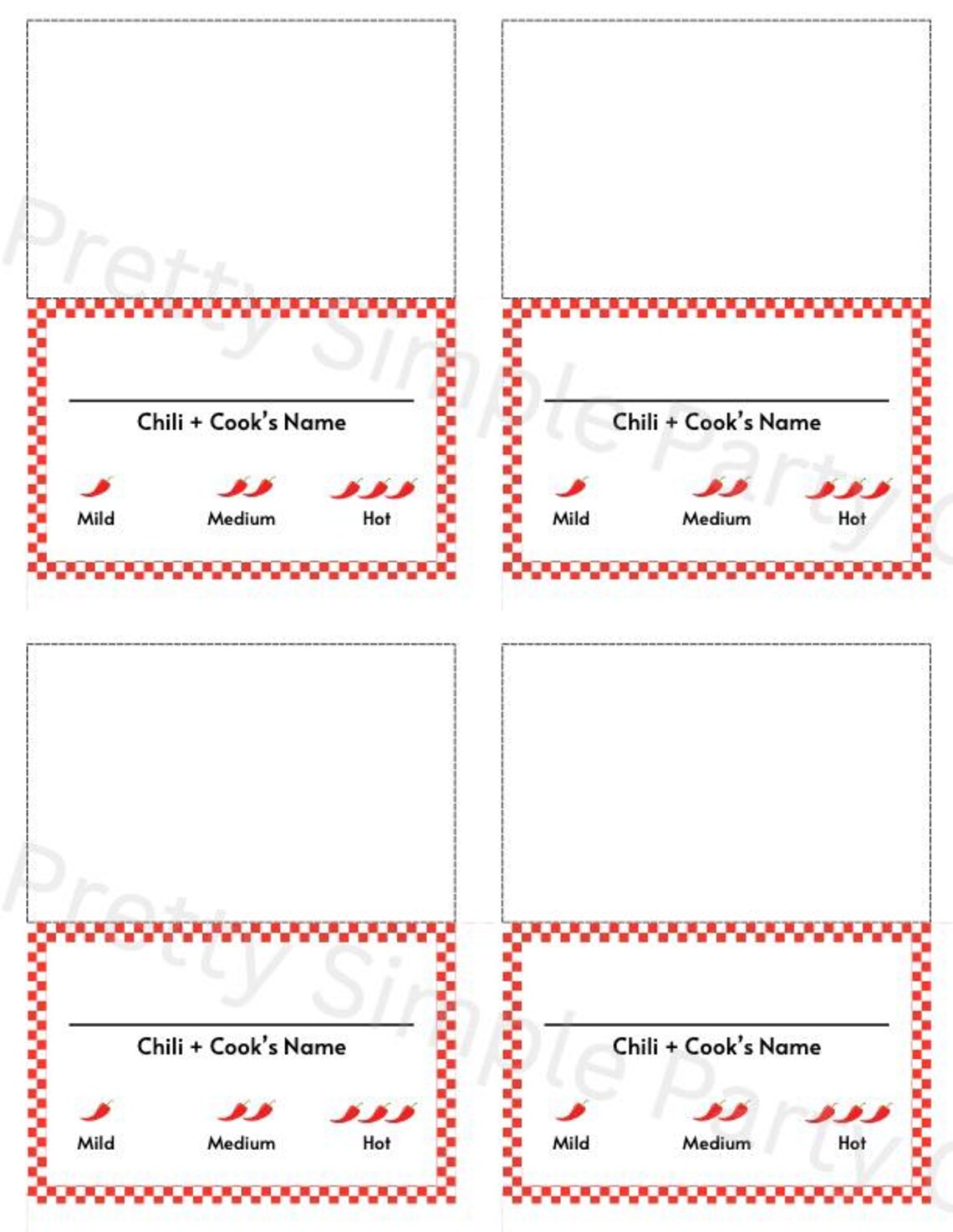 Chili Cook-off Signs and Labels for Table at Ward Party, Trunk-or-treat ...