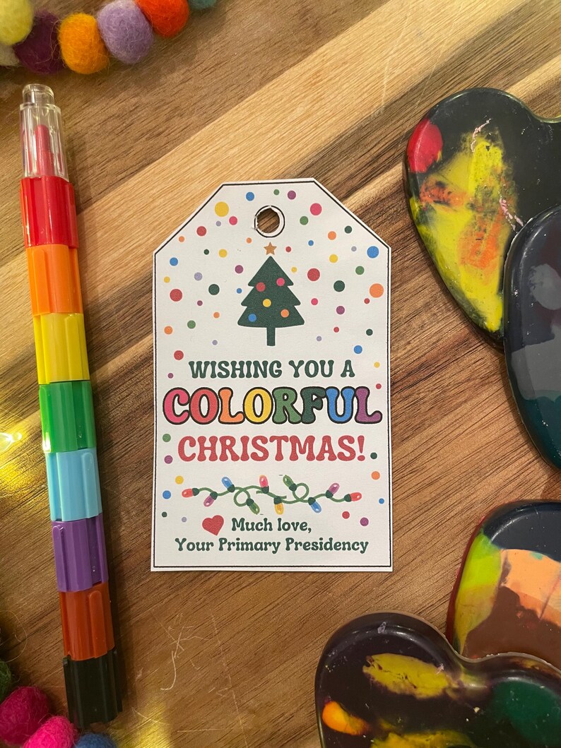 Colorful Christmas Gift Tag, Primary Teacher Gift (digital Download) - Etsy