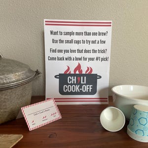 Chili Cook-off Signs Party Decor - Etsy