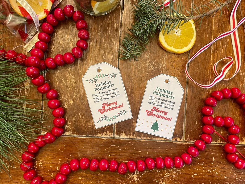 Christmas Potpourri Gift Tag: Printable Holiday Labels (digital ...