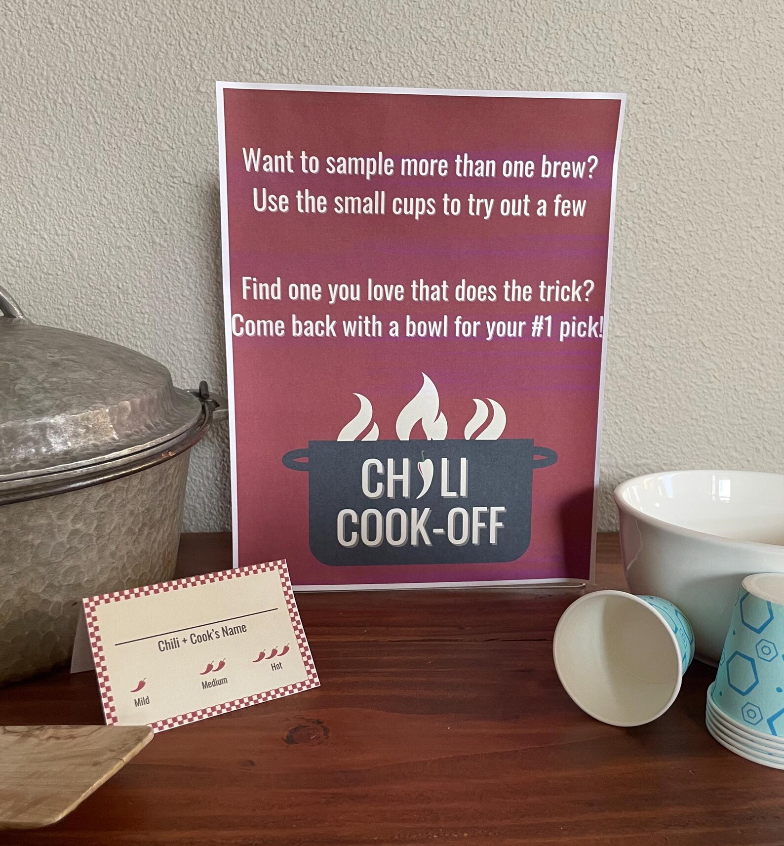 Chili Cook-off Party Signs and Labels - Etsy