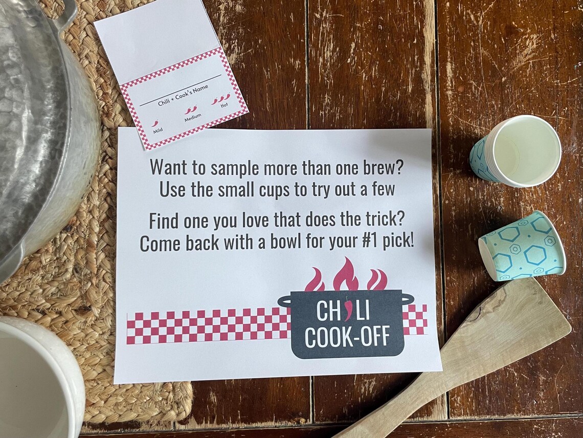 Chili Cook-off Signs and Labels for Table at Ward Party, Trunk-or-treat ...