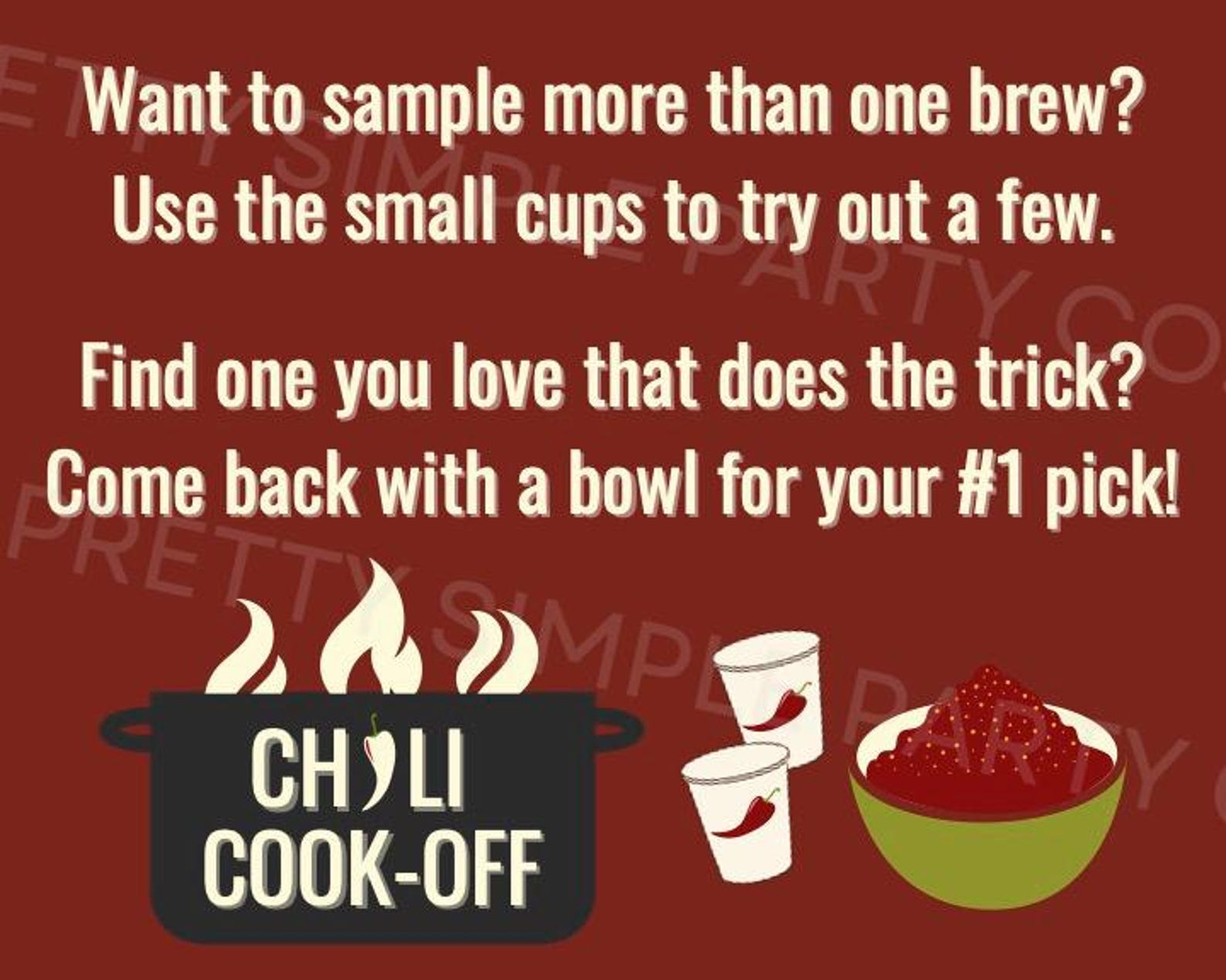 Chili Cook-off Party Signs and Labels for Ward Party, Halloween Dinner ...