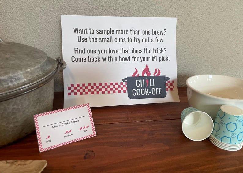 Chili Cook-off Signs and Labels for Table at Ward Party, Trunk-or-treat ...