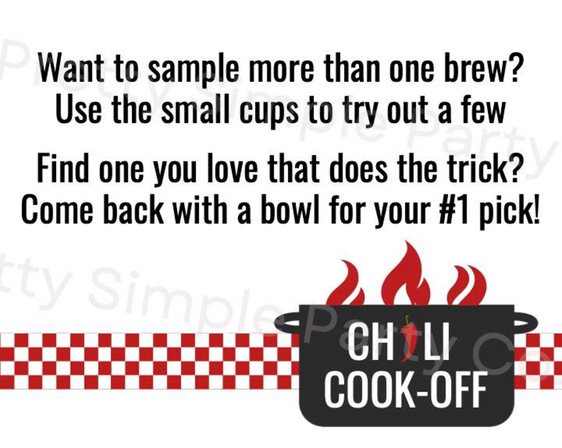 Chili Cook-off Signs and Labels for Table at Ward Party, Trunk-or-treat ...