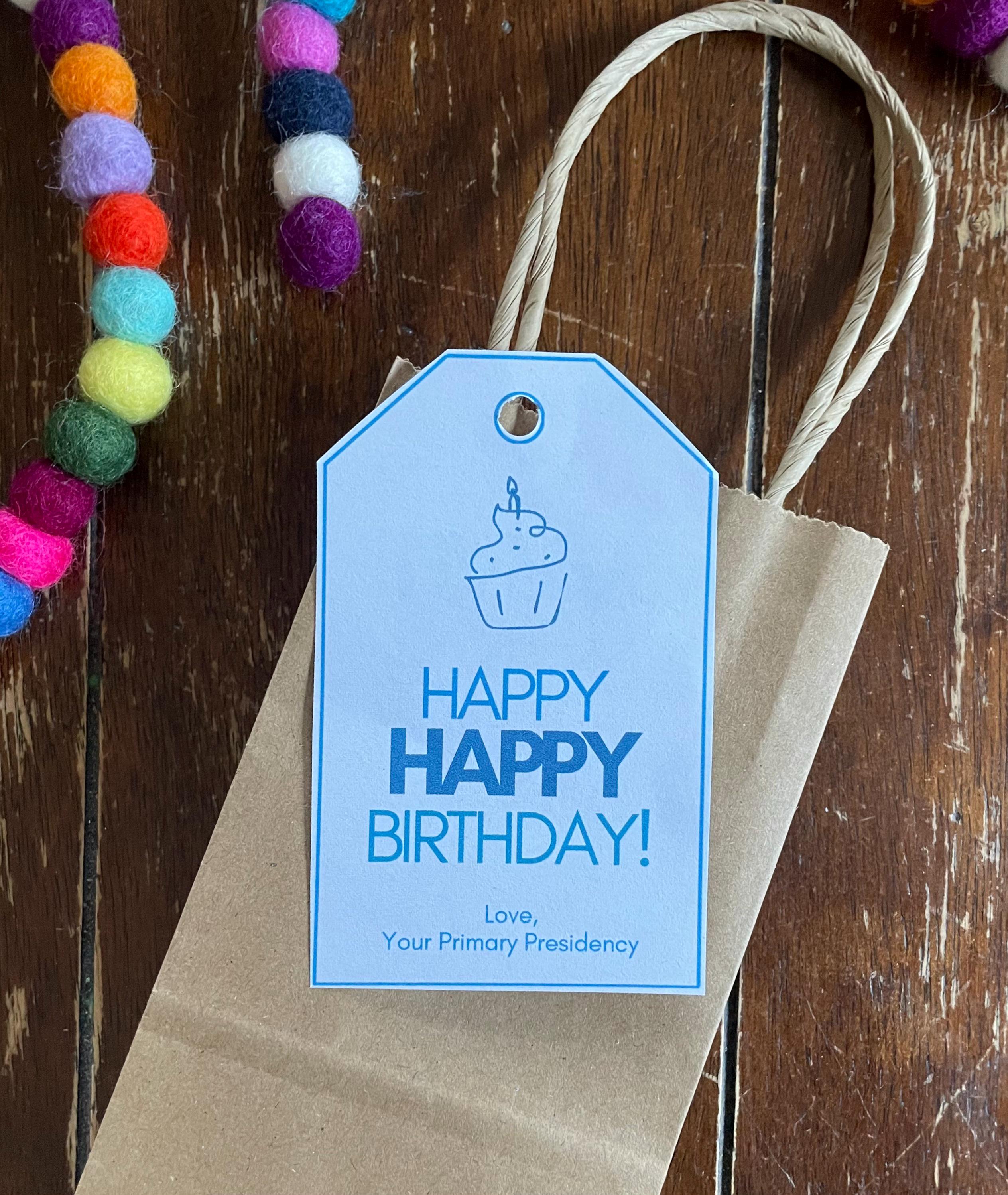Modern Birthday Gift Tag / LDS Primary / LDS Primary Teacher / Primary ...