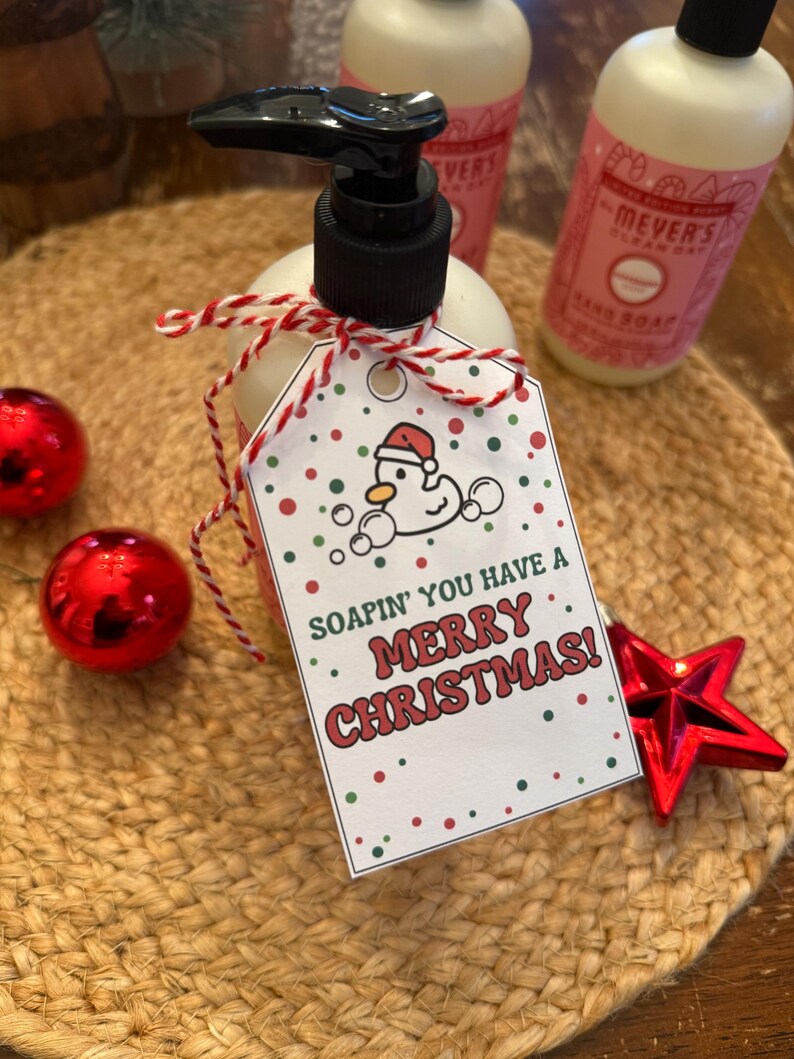 Christmas Hand Soap Gift Tag: Printable Holiday Neighbor Gift (digital ...