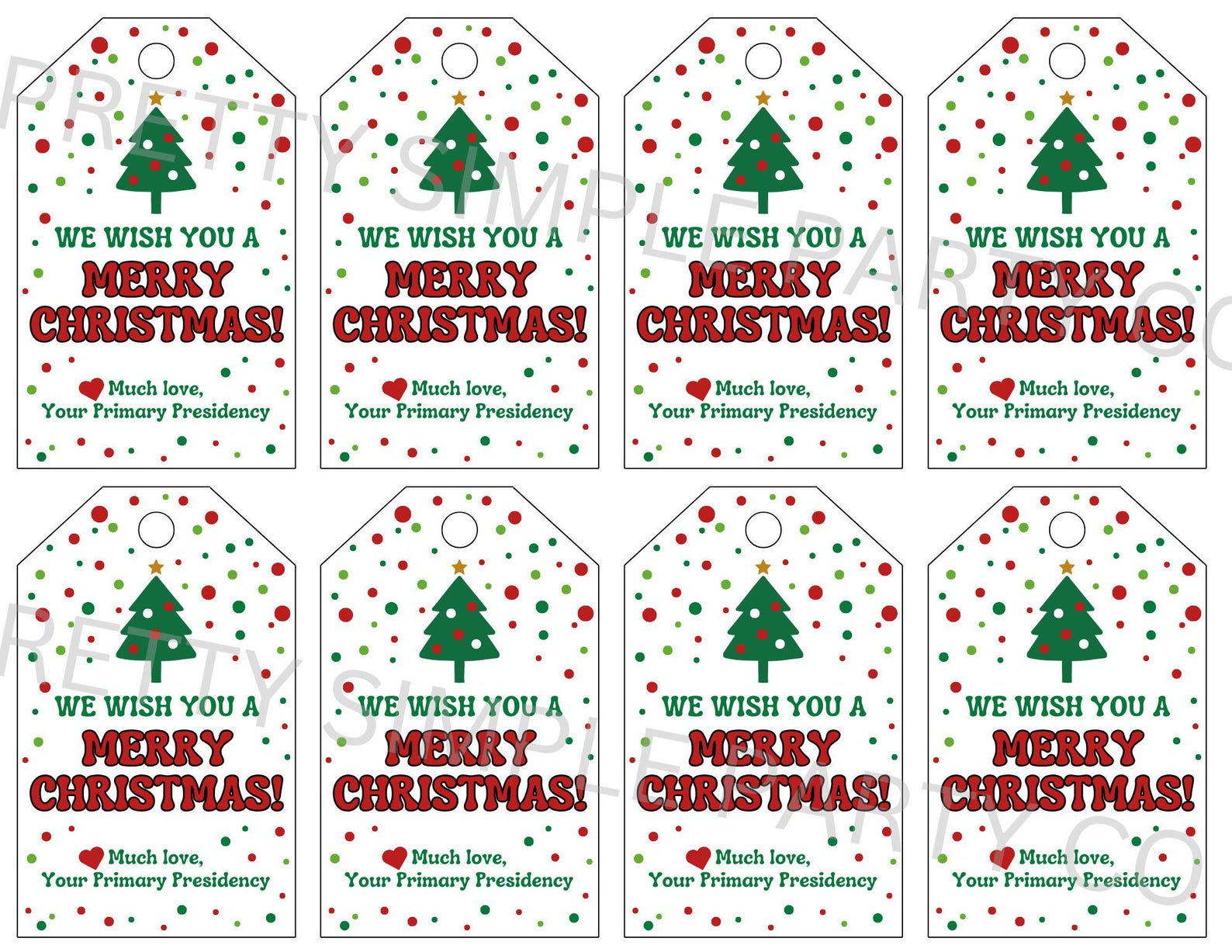 Merry Christmas Tag / Christmas Gift / LDS Primary Gift / LDS Primary ...