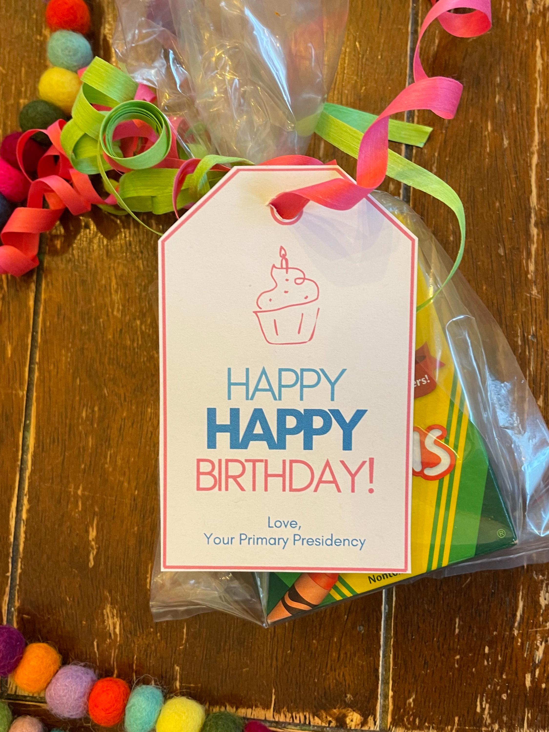 Modern Birthday Gift Tag / LDS Primary / LDS Primary Teacher / Primary ...
