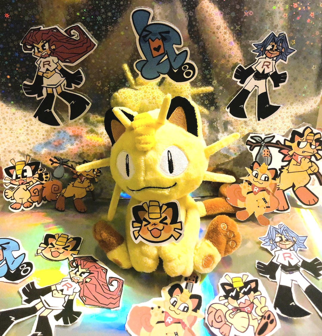 Team Rocket/meowth Stickers - Etsy