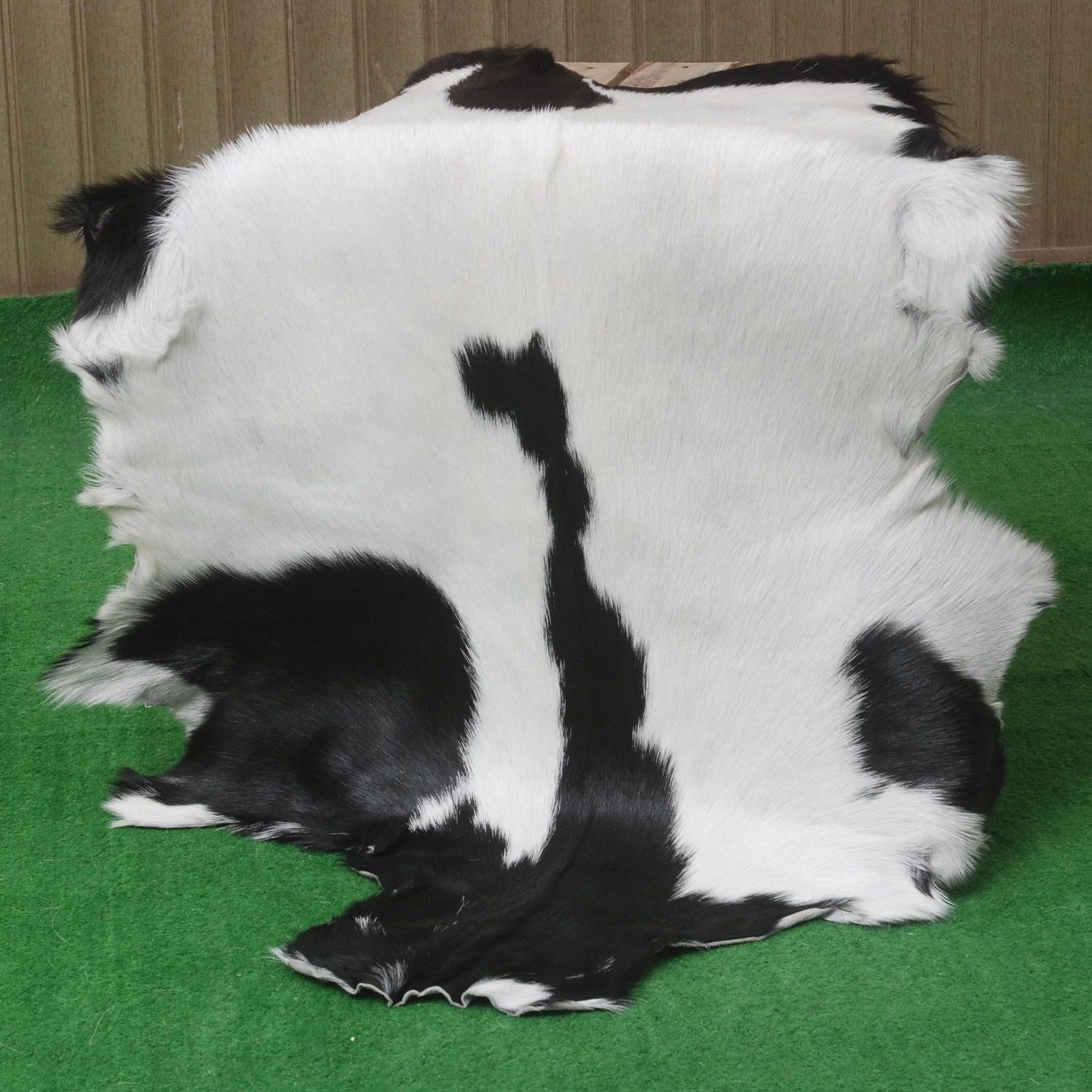 Luxurious Goat Skin Rug in Black & White - Unique Interior Accent - Etsy