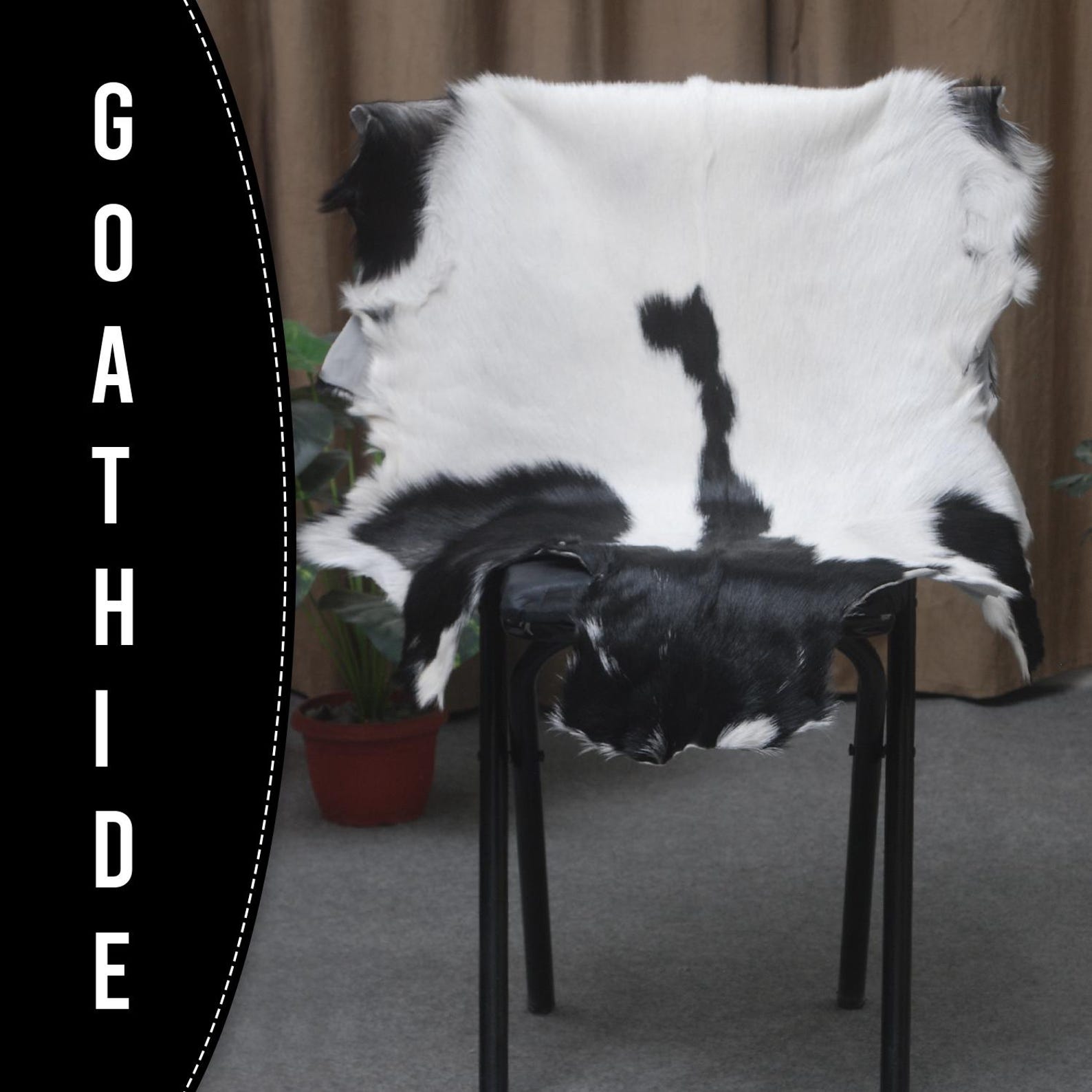 Luxurious Goat Skin Rug in Black & White - Unique Interior Accent - Etsy