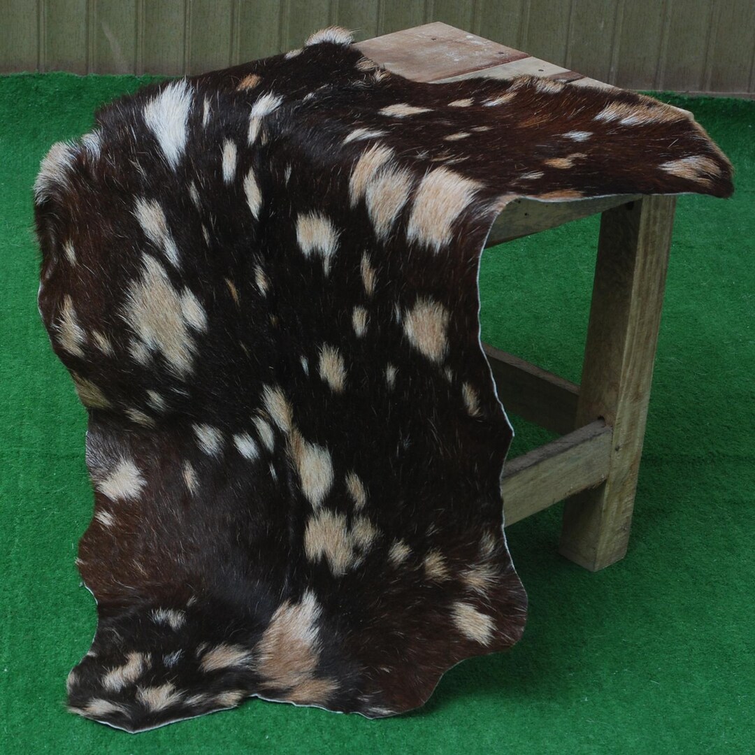 Natural Goat Skin Rug: Brown Black Animal Hide, 41x26 Inches - Etsy