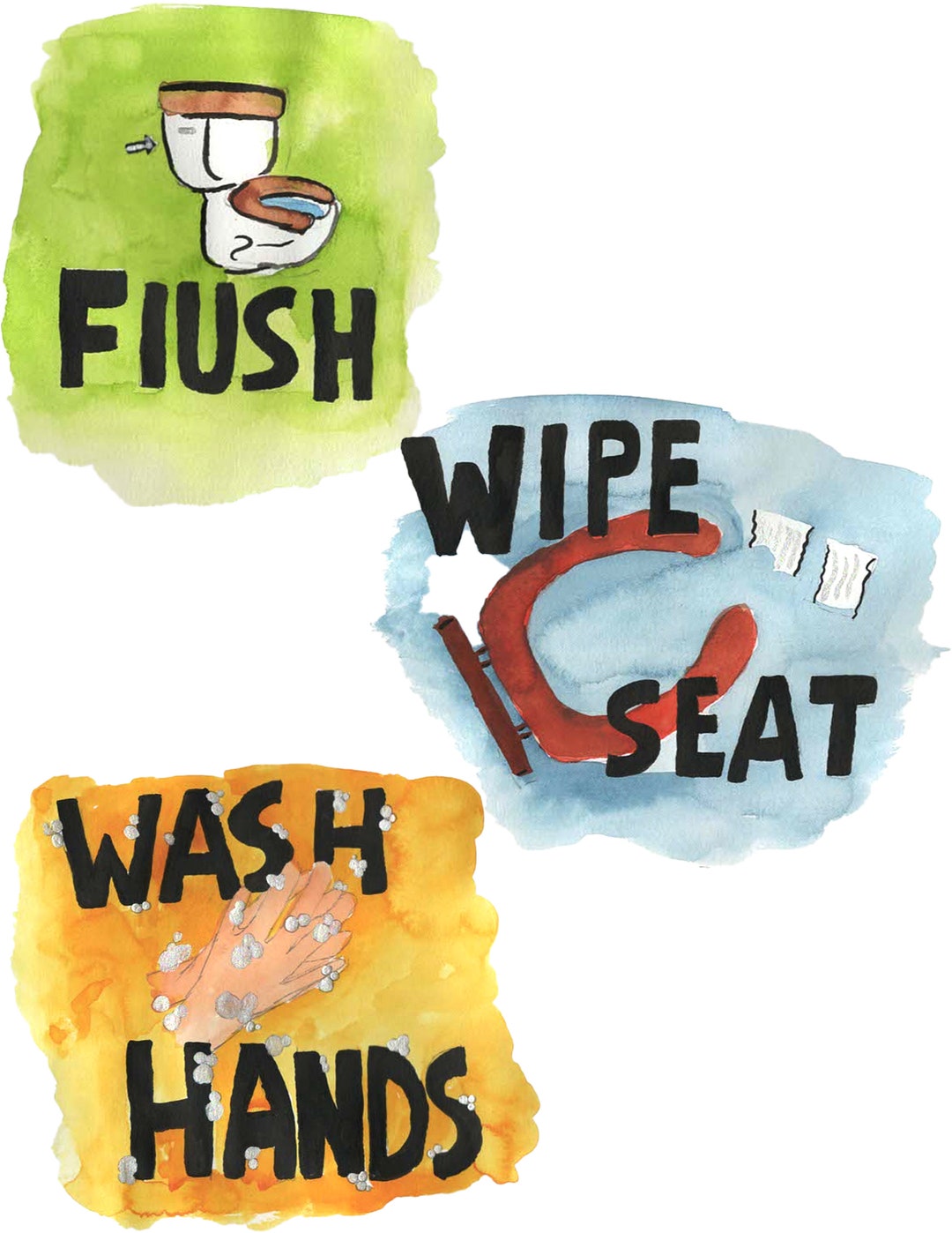 Bathroom Potty Reminder Sign , Kids Signs , Downloadable Printable Art ...