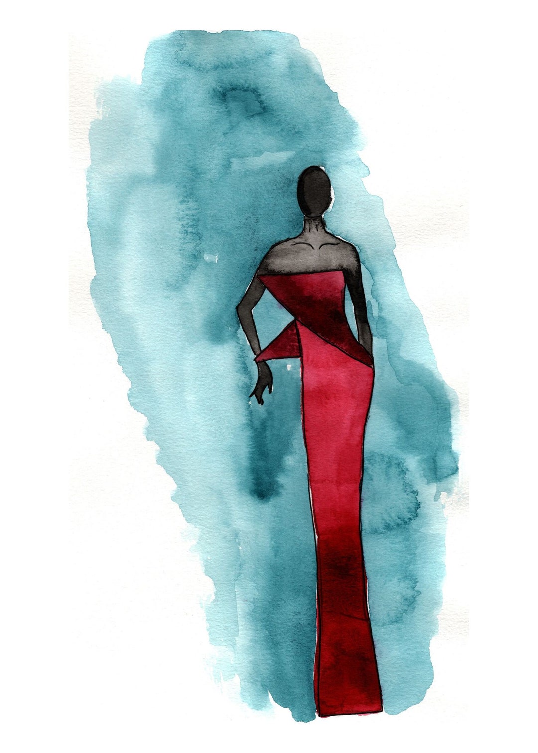 Fashion Painting, Digital Fashion Painting, Printable Fashion Artwork ...