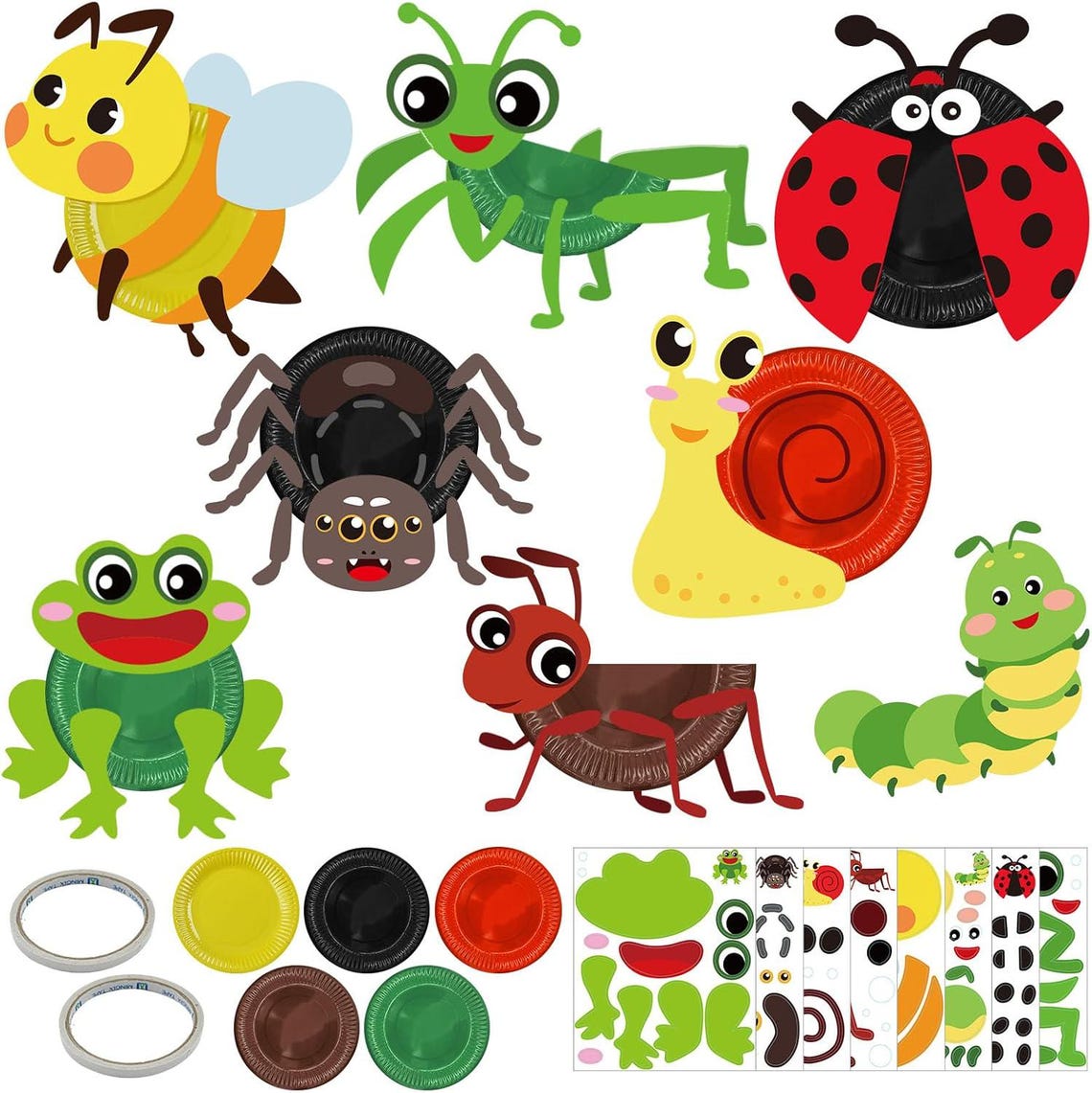 24-piece Spring Insect Paper Plate Craft Kit，diy Bug Butterfly Art ...
