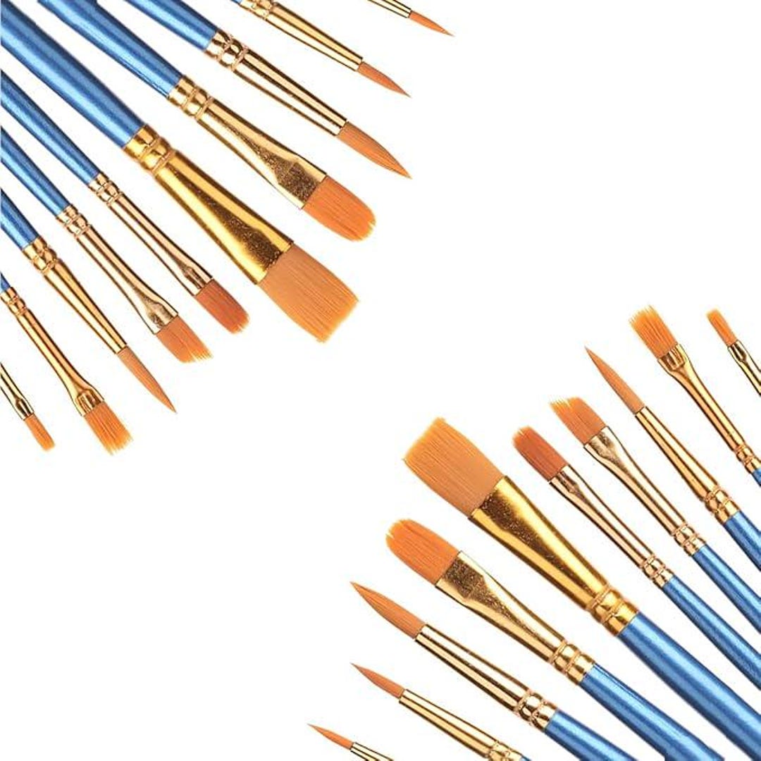 20pcs Brush Set - Watercolor - Acrylic Paint Brushes for Kids - Adults ...