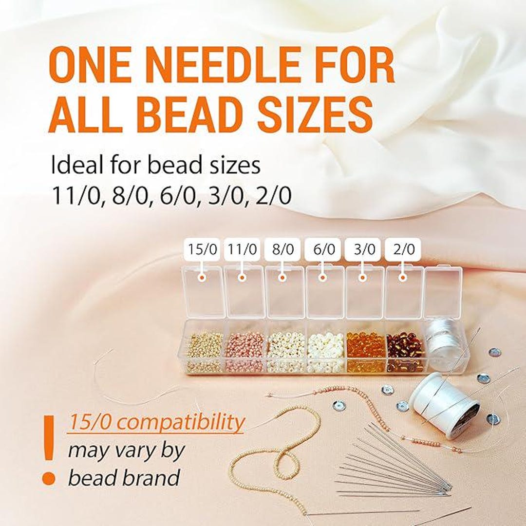 60 Straight Beading Needles With Convenient Storage Tube Size 10-0.45mm ...