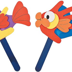 Handprint Fish Puppet Craft Kit - Makes 12 - Crafts for Kids and Fun ...