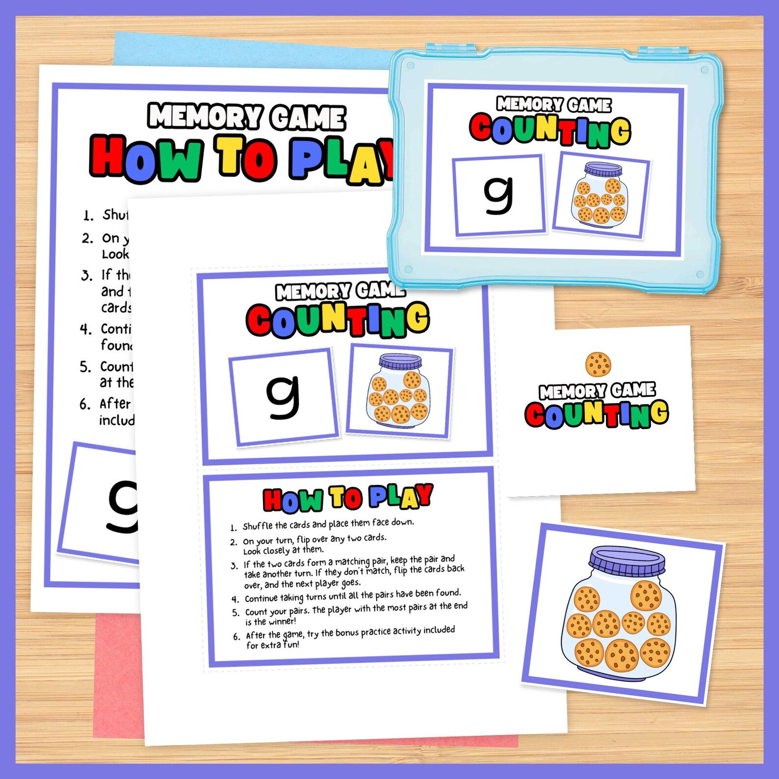 Cookies Counting Memory Game, Counting Practice to 20, 1st Grade Memory ...