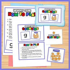 Cookies Counting Memory Game, Counting Practice to 20, 1st Grade Memory ...