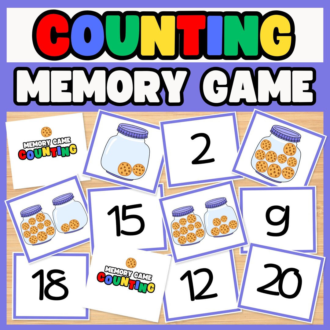 Cookies Counting Memory Game, Counting Practice to 20, 1st Grade Memory ...