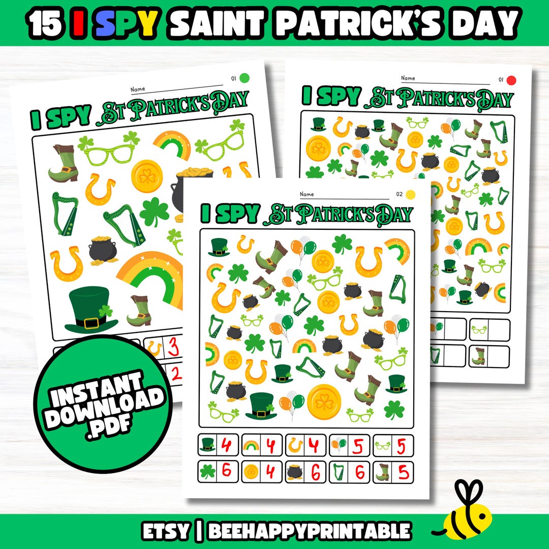 I Spy St Patrick’s Day, Counting Activity, St Patrick's Day Printable ...