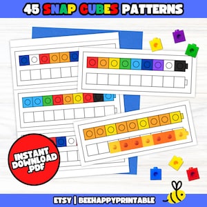 Printable Snap Cube Pattern, Color Pattern, Pattern Copy Cards ...