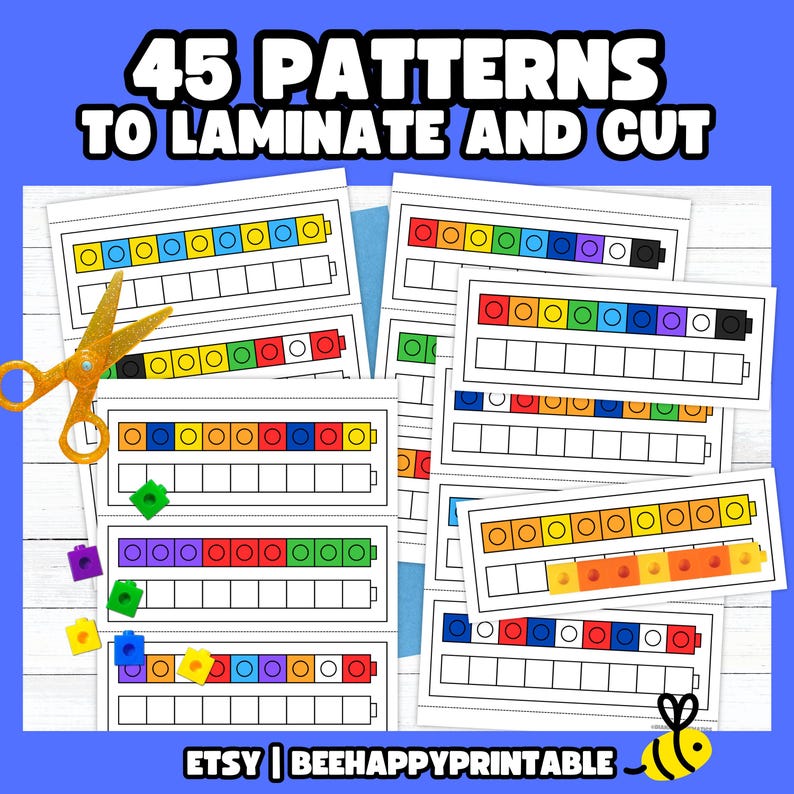 Printable Snap Cube Pattern, Color Pattern, Pattern Copy Cards ...