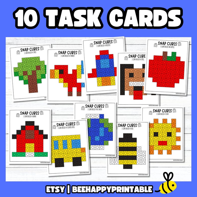 Snap Blocks Cards, Snap Cube Task Cards, Snap Cube Mats, Connecting ...